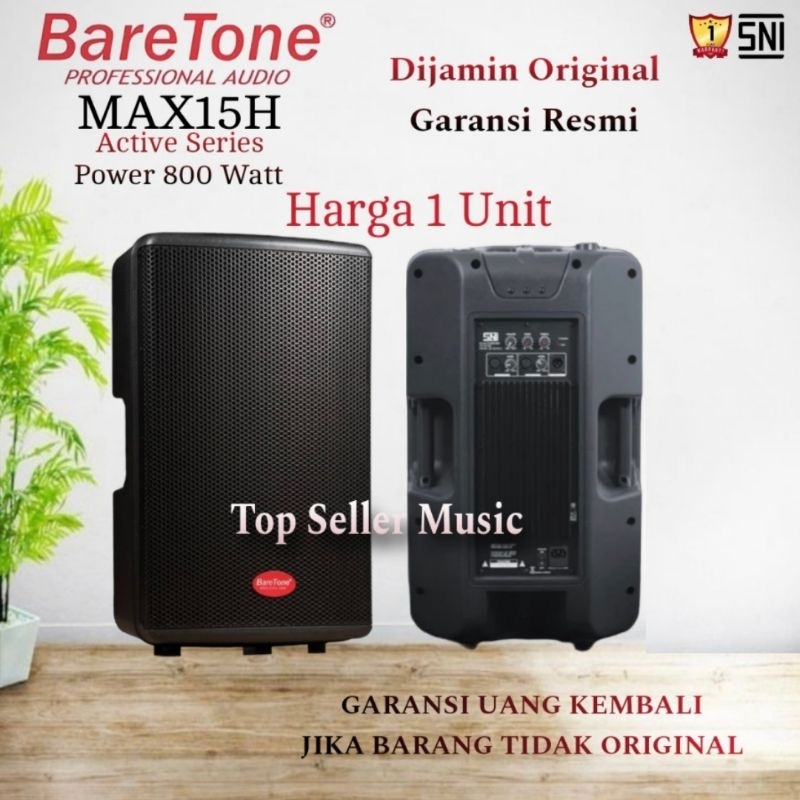 Jual Speaker Aktif BareTone MAX15H Original 15 Inch Power 800 Watt Harga 1 Unit/1Pcs Garansi ...