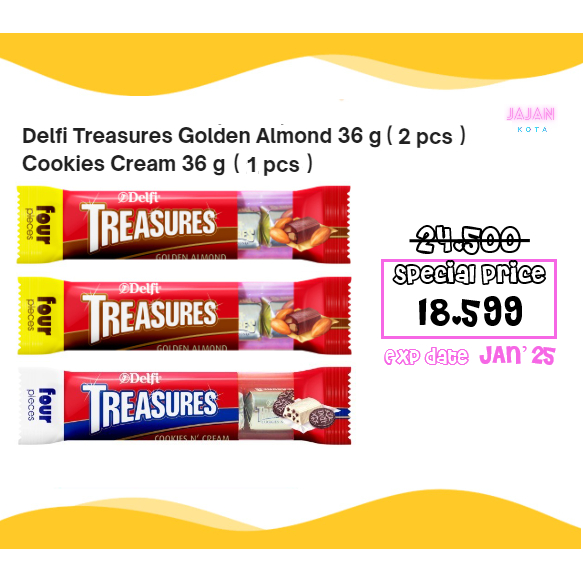 Jual Delfi Treasures Golden Almond 36 g ( isi 3 pcs) | Shopee Indonesia
