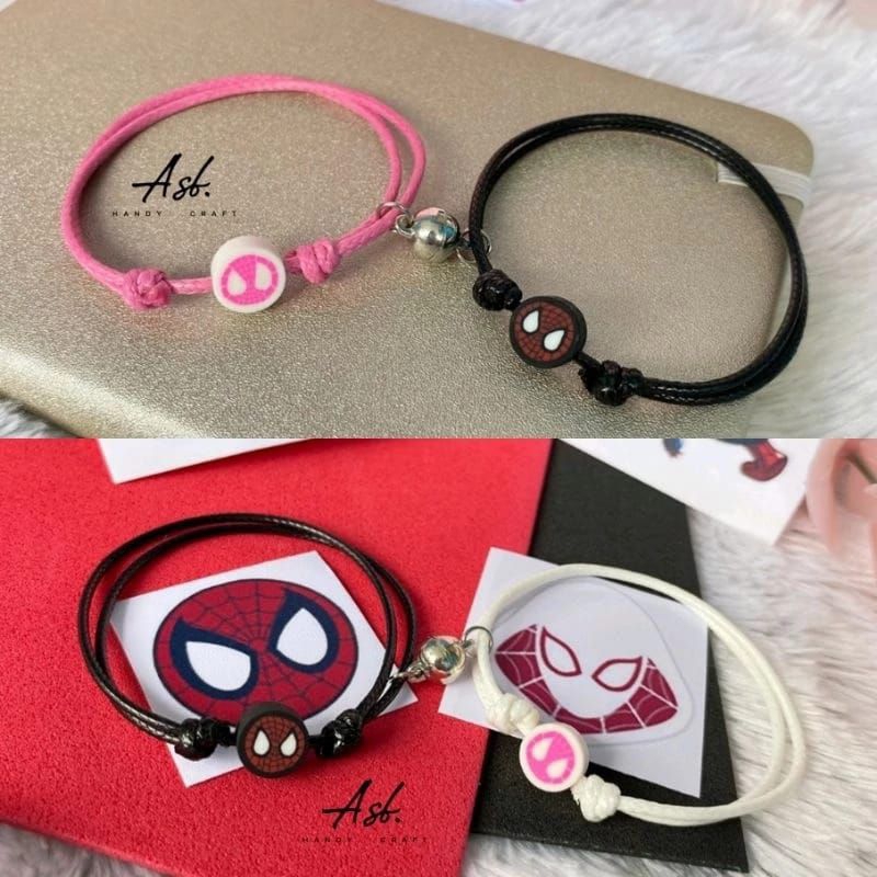 Jual ASB-Gelang Couple Spiderman Miles & Gwen + Magnet Premium | Shopee ...