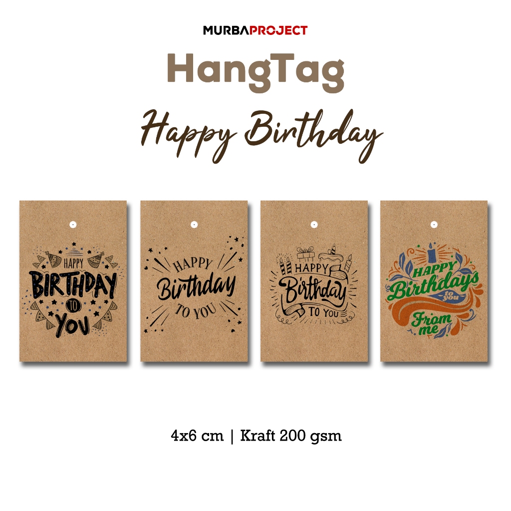 Jual Hang Tag Happy Birthday | isi 100 pcs Hangtag souvenir Ulang Tahun ...