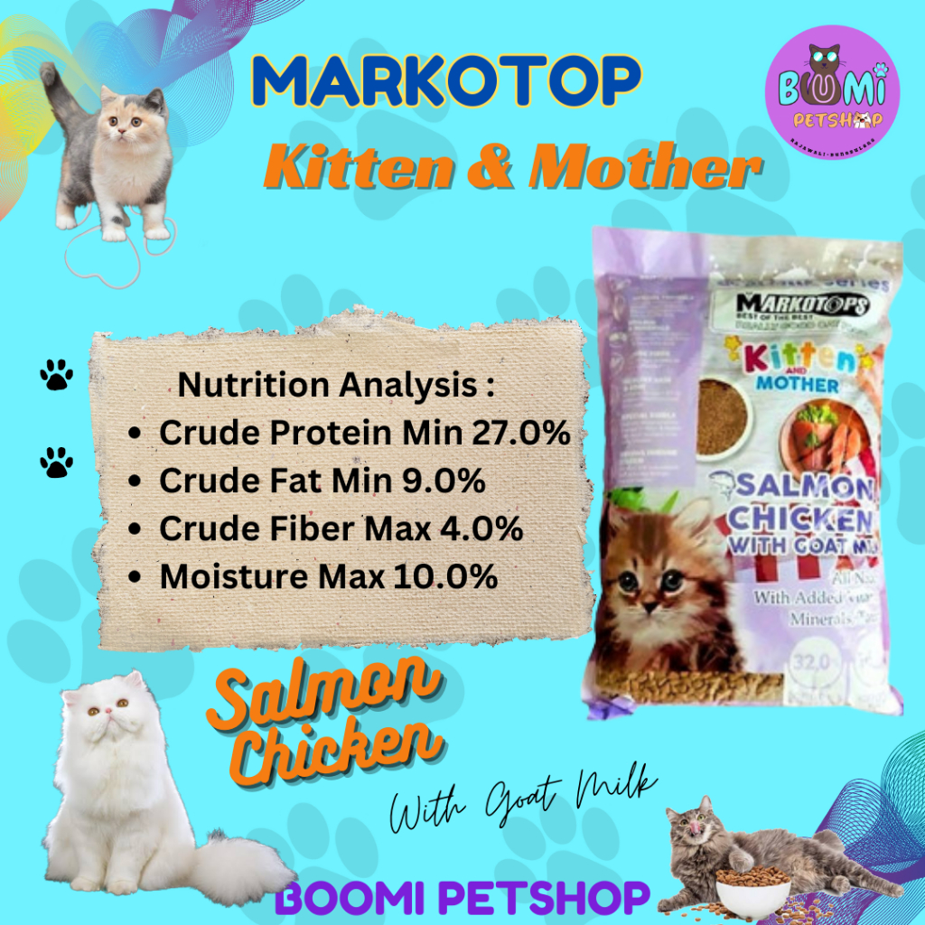 Jual Makanan Anakan Kucing Markotop Kitten & Mother Rasa Salmon Tuna ...
