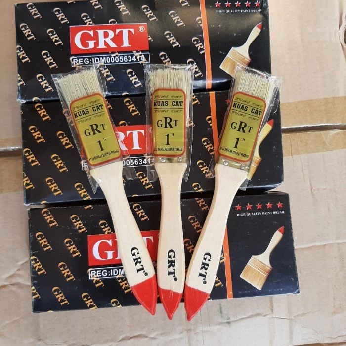 Jual Kuas Cat Tembok 633 Gagang Kayu 1 ” MURAH / Kuas Cat Serbaguna ...
