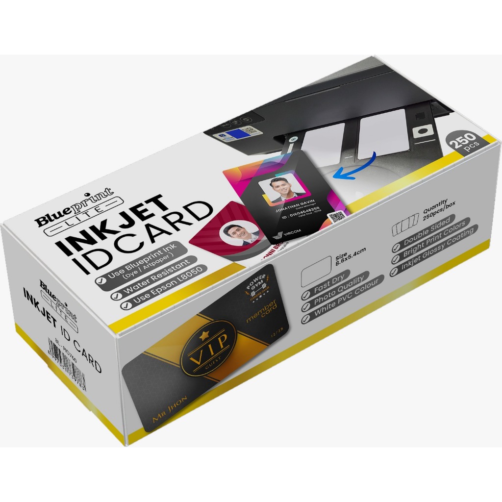 Jual Kartu printable inkjet Id card blueprint 8.6 x 5.4 Cm 760 micron ...