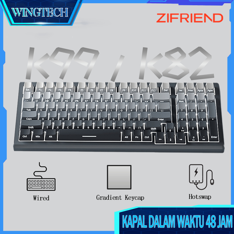 Jual K99/K82 Swappable Mechanical Keyboard 82/99 Keys Wire Gaming ...