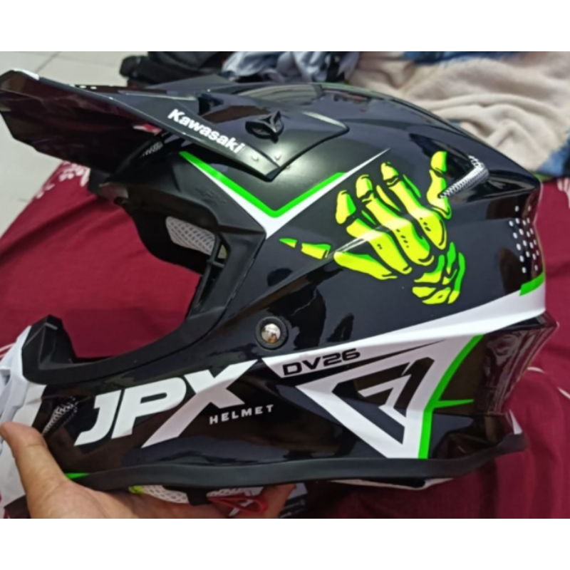 Jual helm jpx kawasaki berat 2kg | Shopee Indonesia
