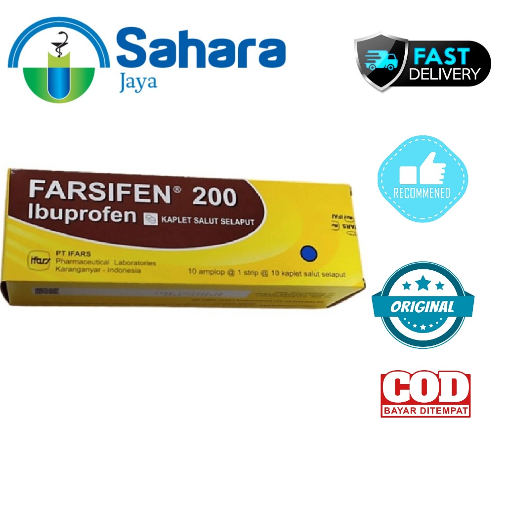 Jual [SJ] Farsifen 200 Ibuprofen BOX isi 100 KAPLET / FARSIFEN 200 MG ...