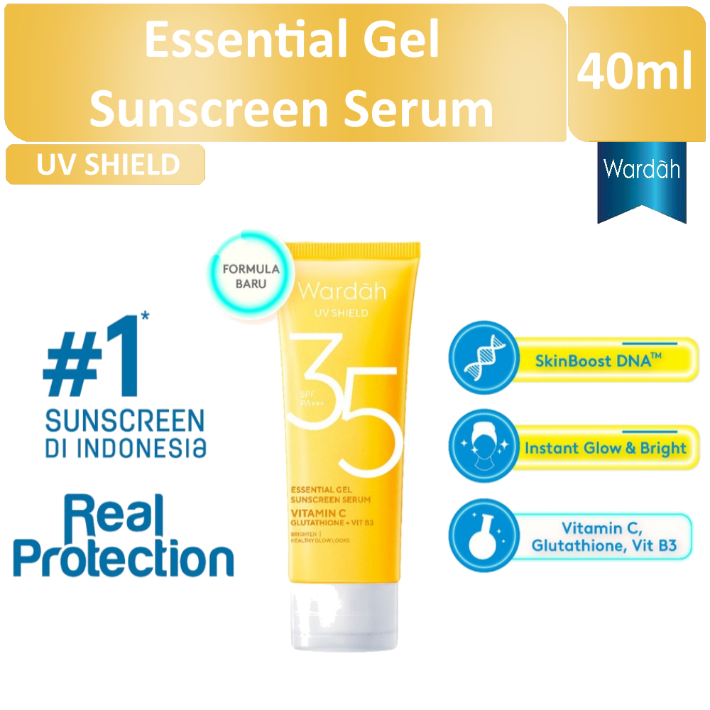 Jual WARDAH UV Shield Essential Sunscreen Gel SPF 35 - KEMASAN BARU ...