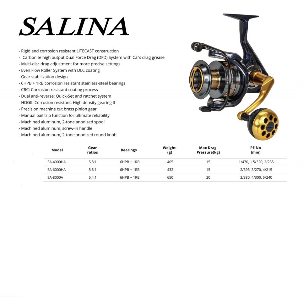 Jual Reel Spinning Okuma Salina salt water - indostar | Shopee Indonesia