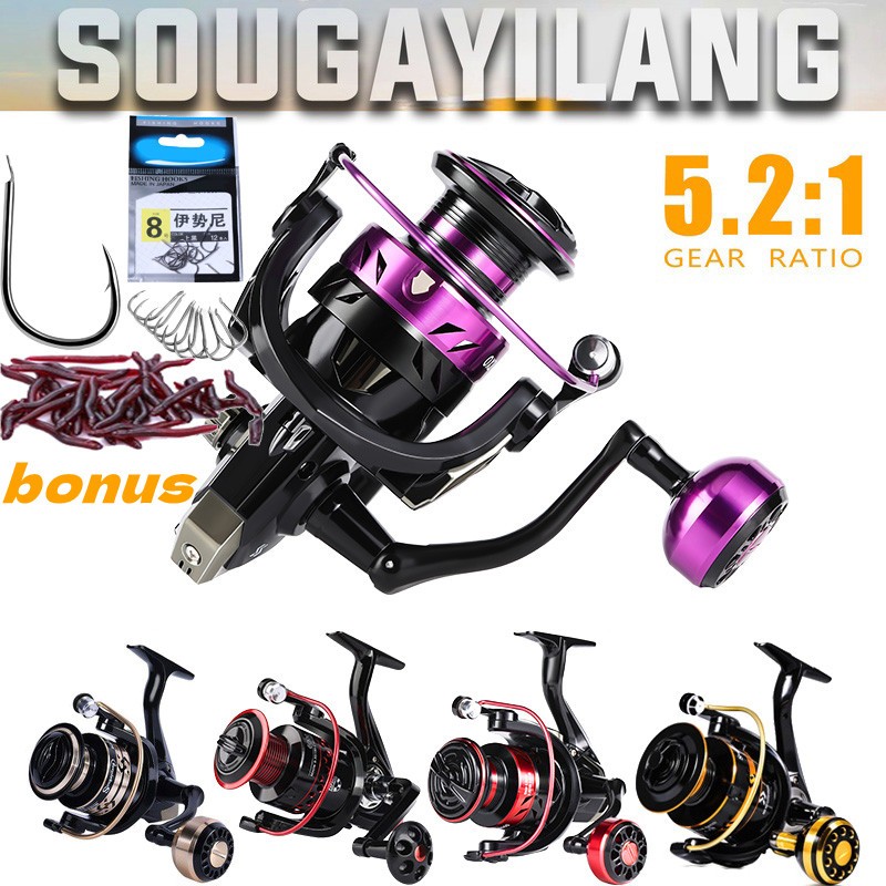 Jual Sougayilang Reel Pancing 12+1BB 1000-4000 Bahan Metal Memancing Max Drag10KG Untuk Air Laut ...