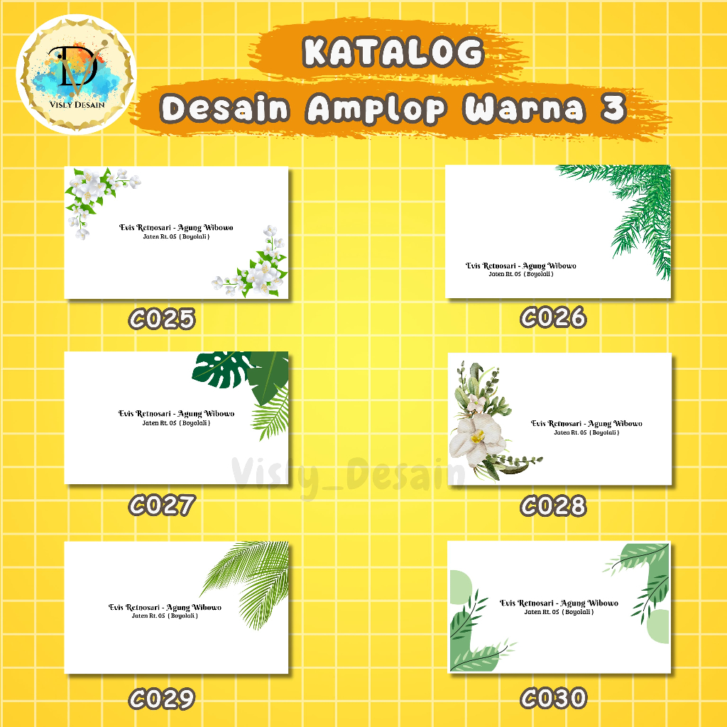 Jual Visly Desain - Amplop Desain Sedang KODE C001-C048 Ukuran 9 x 15,2 ...