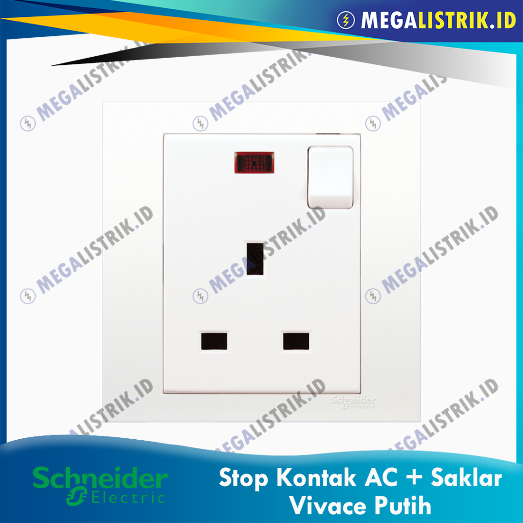 Jual SCHNEIDER STOP KONTAK AC VIVACE PUTIH KB15N / SOCKET OUTLET 3 KAKI ...
