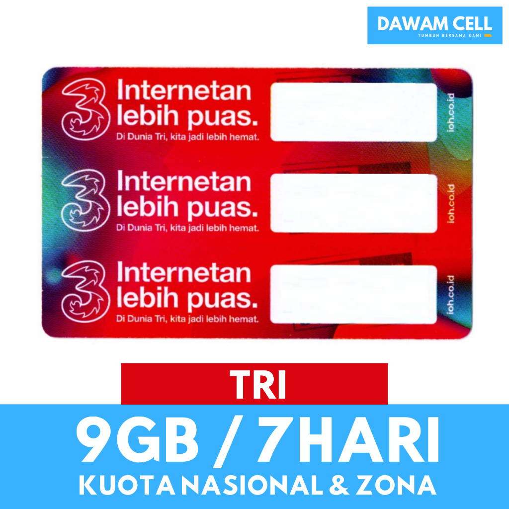 Jual VOUCHER TRI 9GB 7HARI | Shopee Indonesia