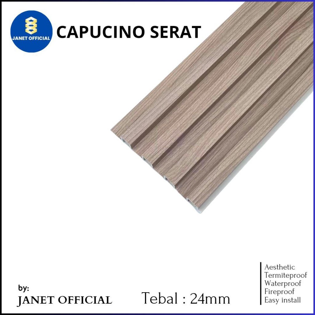 Jual WPC Wall Panel 3 meter 300cm X 17cm X 2.4cm | pvc Wallpanel Wood Panel Panel Dinding Janet ...