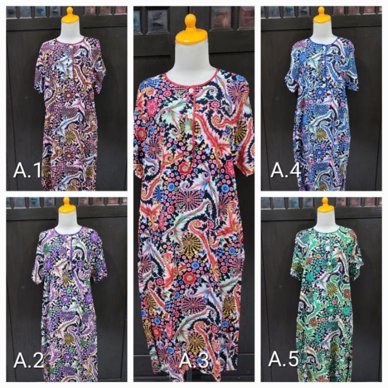Jual Daster 09 kencana ungu label biru lengan pendek 3 kancing depan LD ...