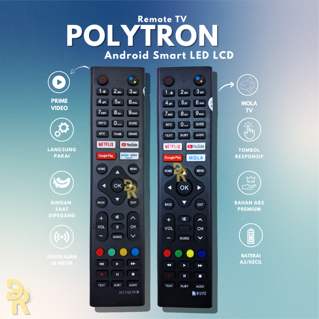 Jual Remot Remote Multi Series Polytron LED LCD Andoird Smart Tv Tanpa ...