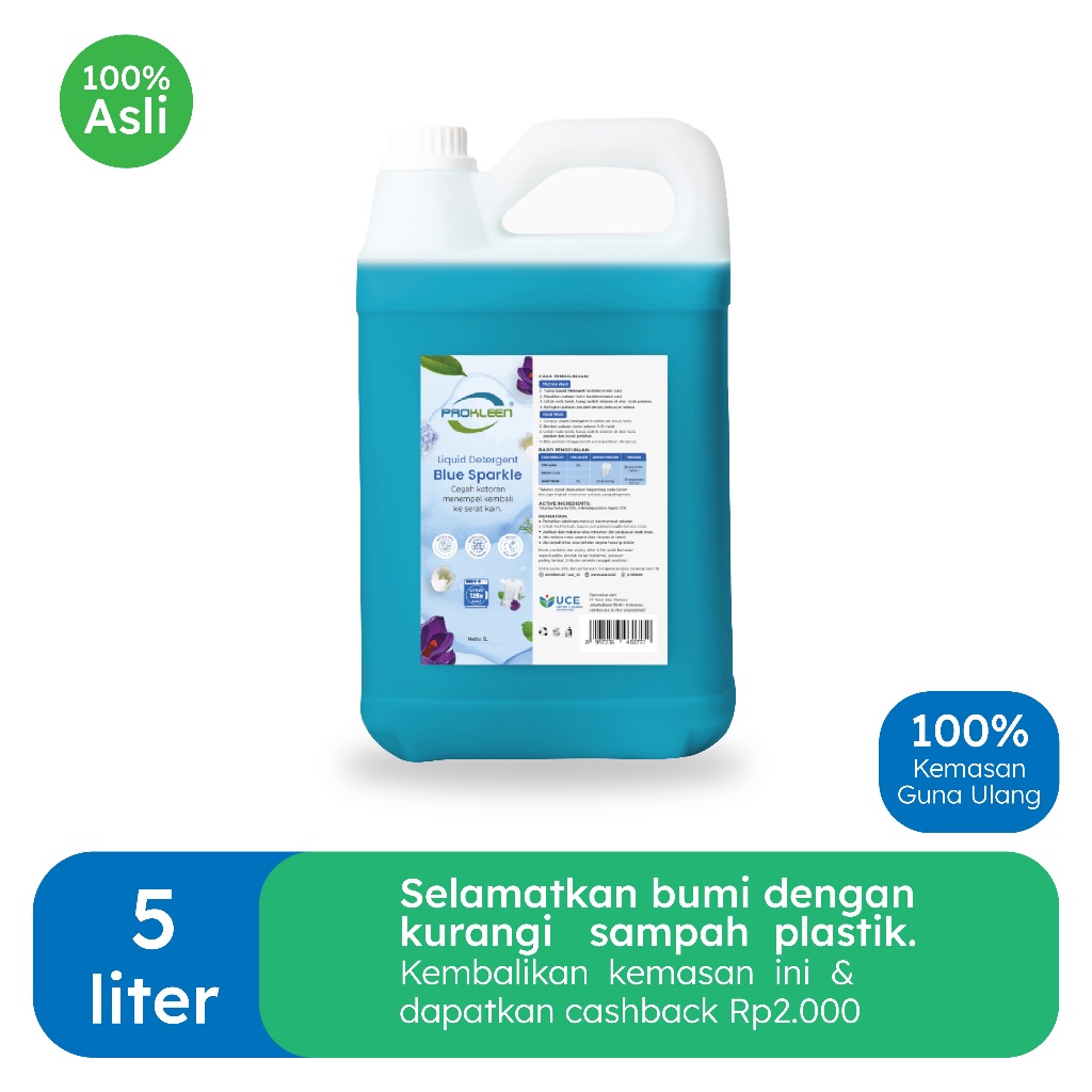 Jual Prokleen Deterjen Cair Blue Sparkle 5 liter | Shopee Indonesia