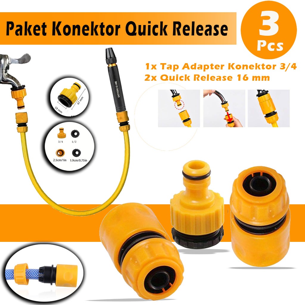 Jual Paket Konektor Kran, Quick Connect - Tap Adapter Kran Komplit ...