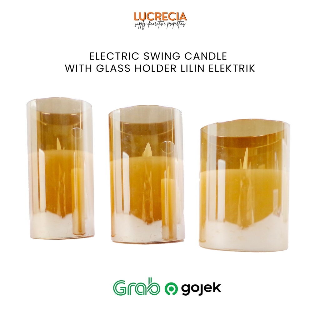 Jual Electric Swing Candle with Glass Holder Lilin Elektrik Sumbu ...