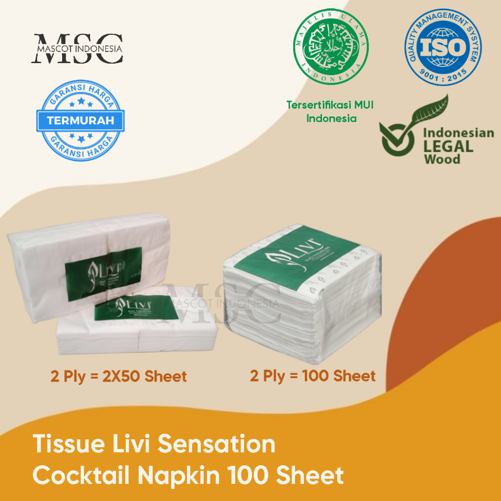 Jual Tissue Livi Evo Sensation Premium Napkin Cocktail Edge Embossed ...