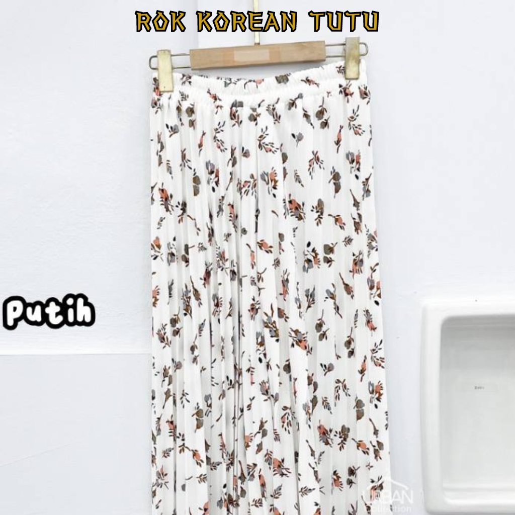 Jual Rok Motif Korean Look - Rok Plisket Motif Premium Tebal - Pleated ...