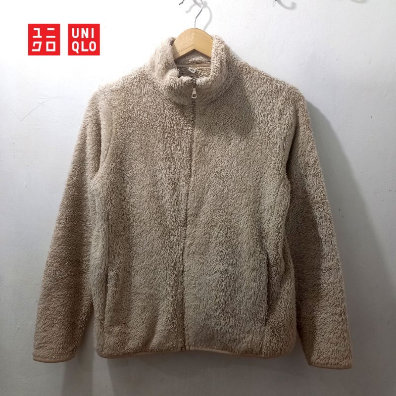 Jual Uniqlo Sherpa Jacket Full Zipper Mocca | Shopee Indonesia