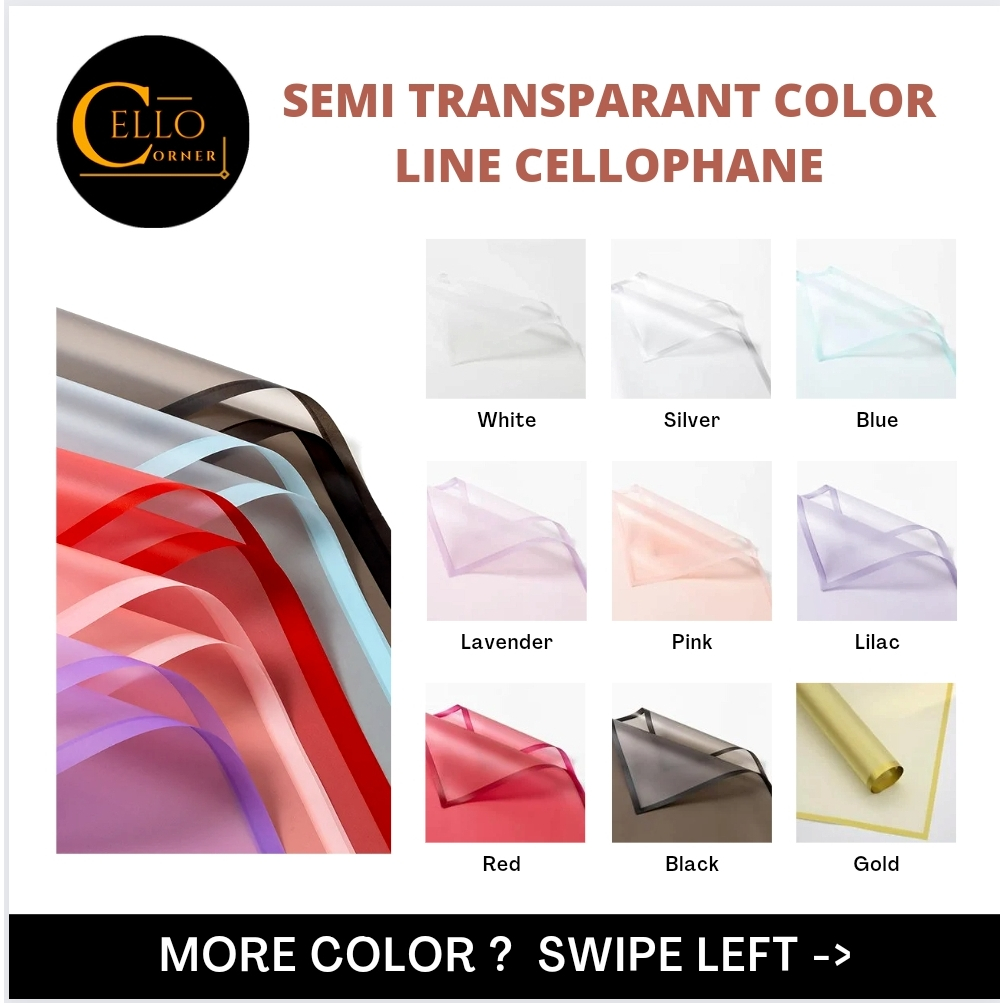 Jual SEMI TRANSPARANT COLOR LINE CELLOPHANE / Cellophane Transparant / Kertas Pembungkus Bunga ...