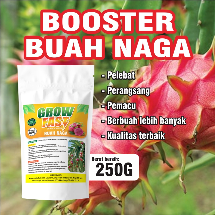 Jual Pupuk Booster Buah Naga (250gr) I pupuk organik pelebat tanaman I pupuk organik perangsang ...