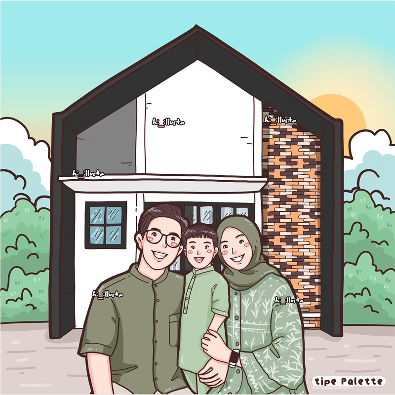 Jual Edit foto jasa kartun jadi sehari tema keluarga / grup gif kado ...