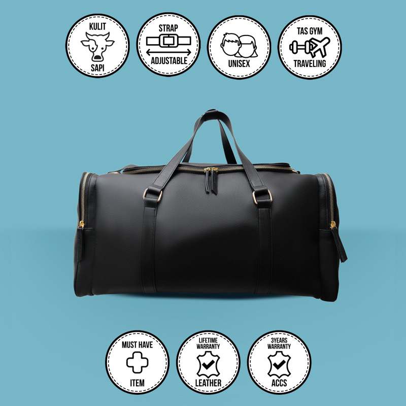 Jual GK Kronos Duffle Bag / Tas Gym Kulit Asli / Tas Golf / Tas ...