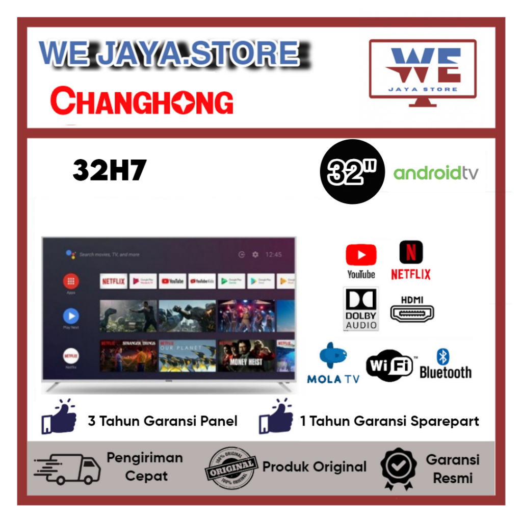 Jual TV LED Changhong 32H7 LED Changhong 32 Inch Android TV | Shopee Indonesia