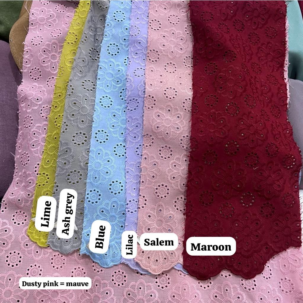 Jual Kain Katun Bordir Emboss bunga penuh | Shopee Indonesia