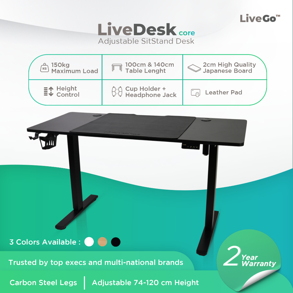 Jual LiveDesk Core Sit Standing Meja Electric Adjustable Work Gaming ...