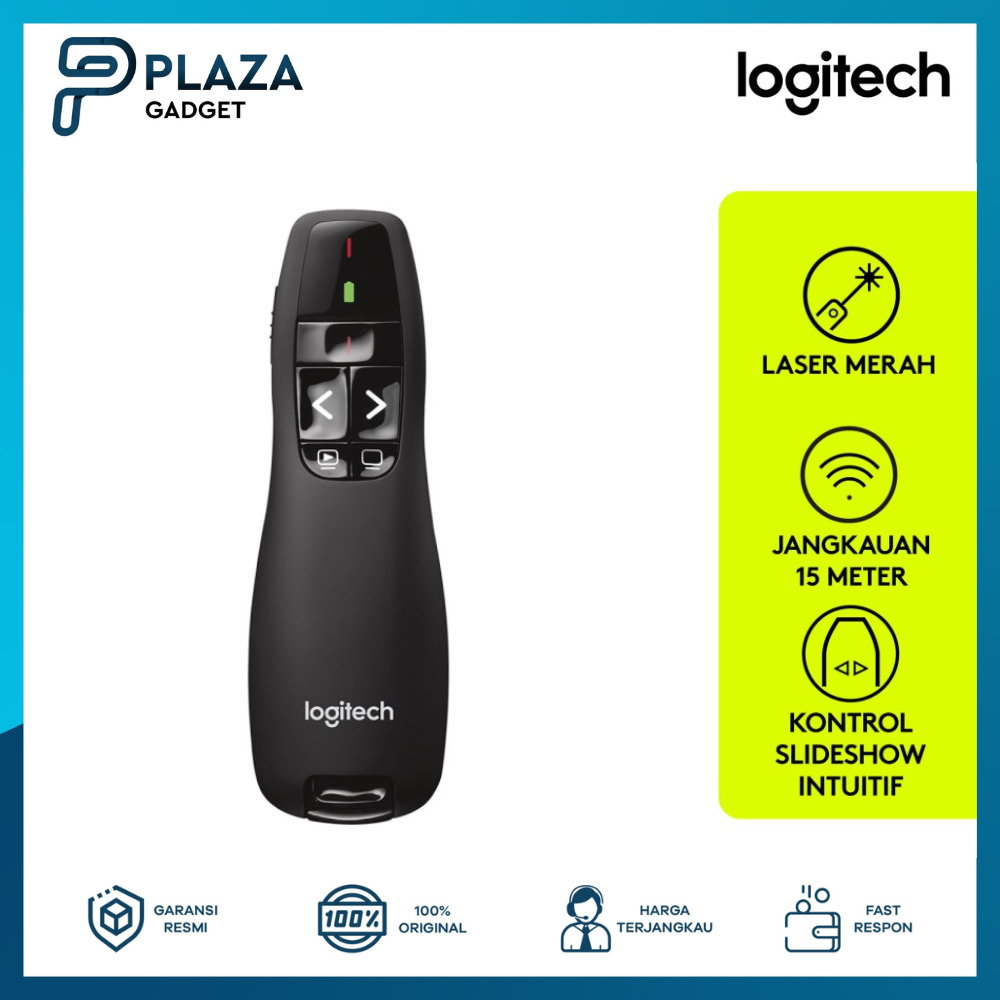 Jual Logitech R400 Remote Pointer Presentasi Wireless Laser Merah ...