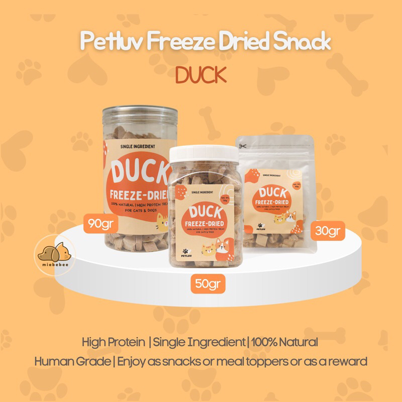 Jual Petluv Duck Freeze Dried Snack / Duck Treat untuk Anjing Kucing ...