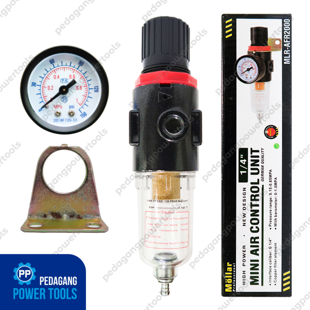 Jual MOLLAR MLR-AFR2000 MINI AIR CONTROL UNIT KOMPRESOR ANGIN COMPRESSOR SINGLE FILTER | Shopee ...