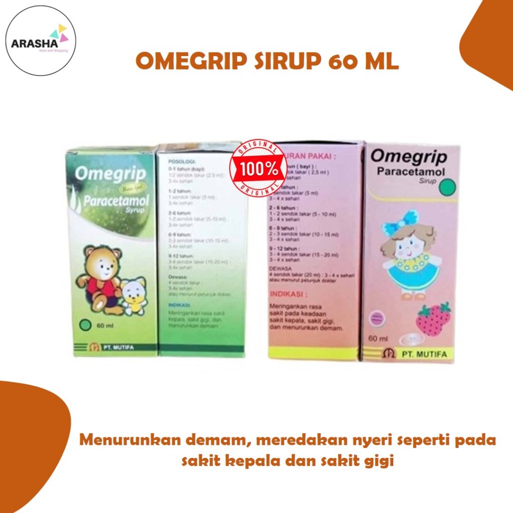 Jual OMEGRIP PARACETAMOL SIRUP 60 ML - MENGOBATI DEMAM SAKIT GIGI DAN ...