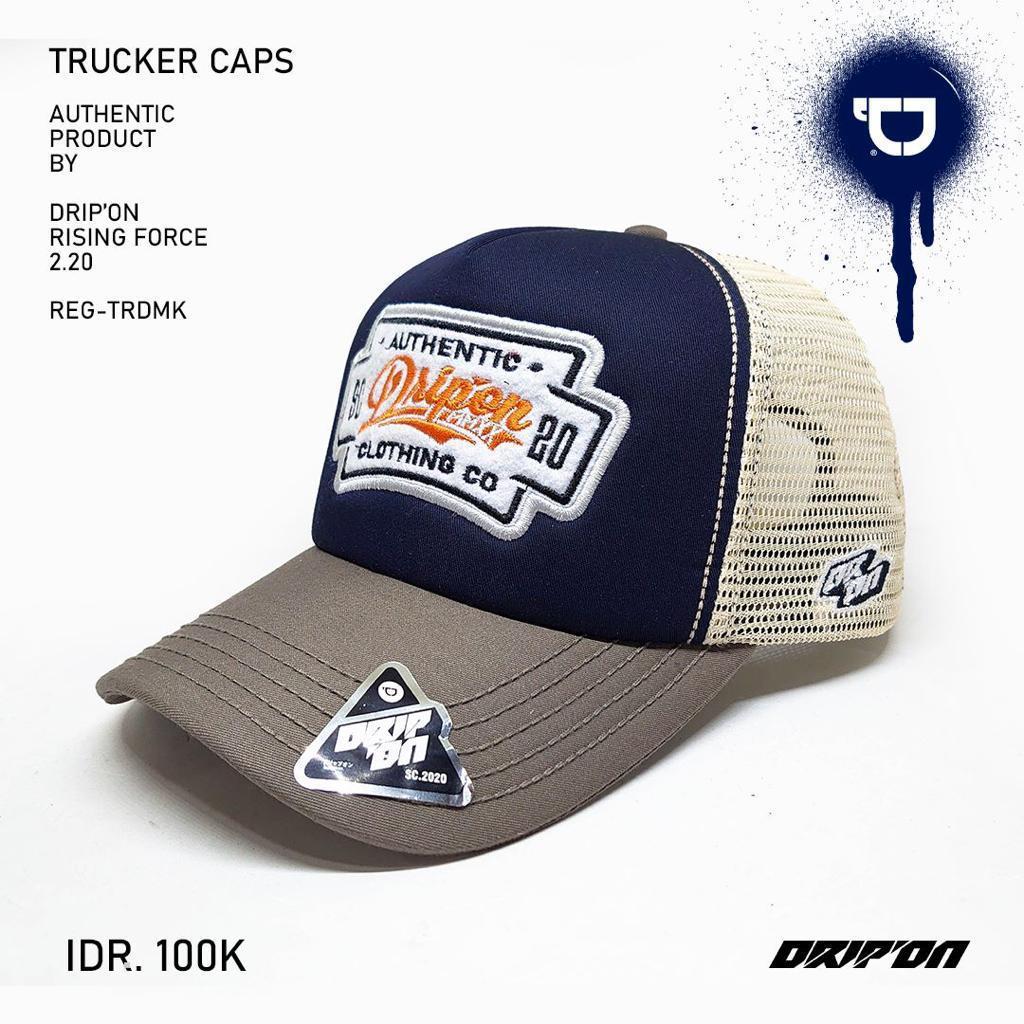 Jual Drip On Topi Trucker Jaring Pria Dewasa Original Grey Navy Cream ...