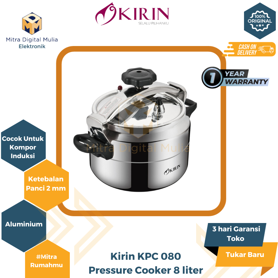Jual Kirin KPC 080 Pressure Cooker 8 liter Panci Presto | Shopee Indonesia