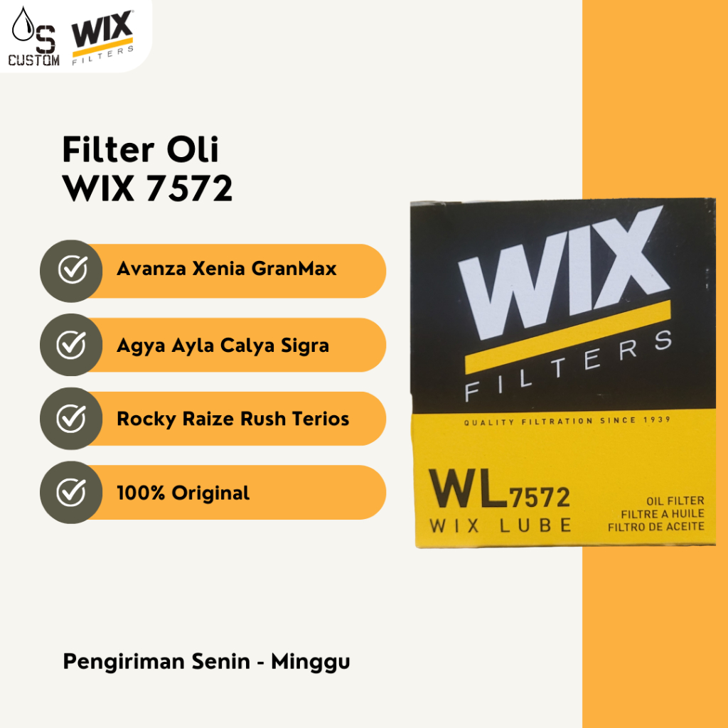 Jual Filter Oli Avanza Agya Cayla Rush Raize Wix Filter WL 7572 ...