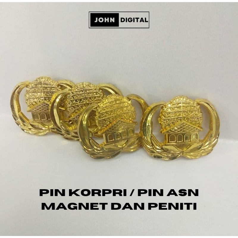 Jual Pin Lencana Korpri Asn Kualitas Premium Import Magnet Peniti ...