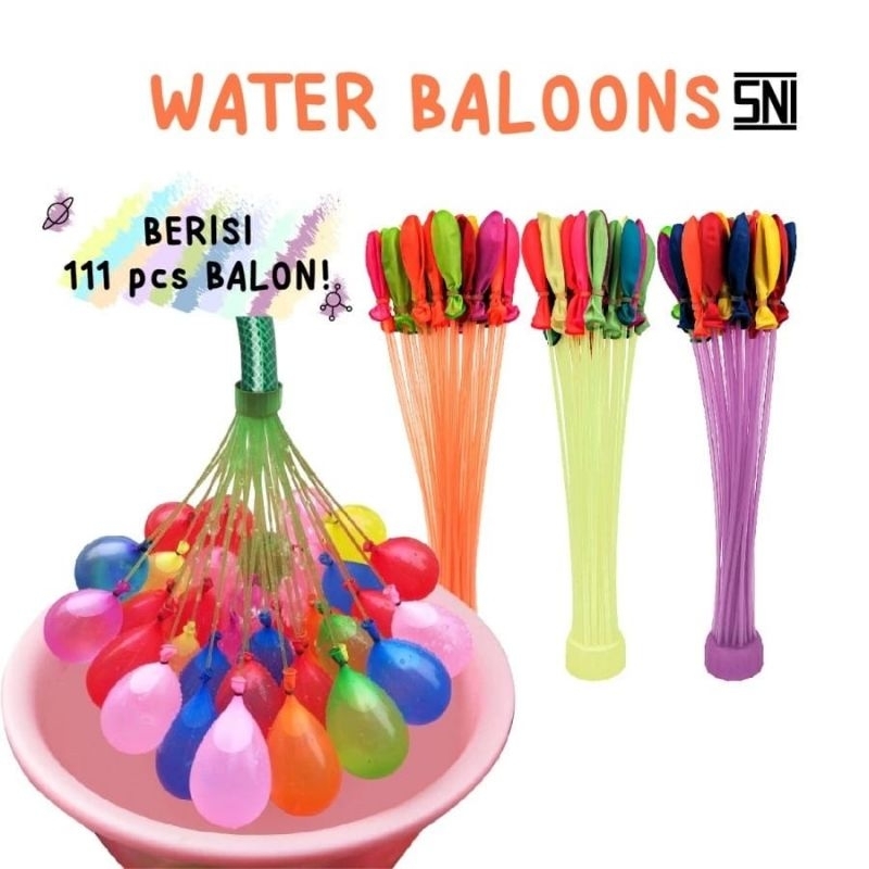 Jual BALON KARET ISI AIR 111PCS + KONEKTOR WATER BALLONS | Shopee Indonesia