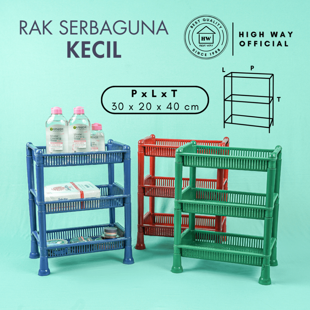 Jual HIGH WAY - Rak Serbaguna Kecil Susun 3 Plastik Tempat Penyimpanan ...