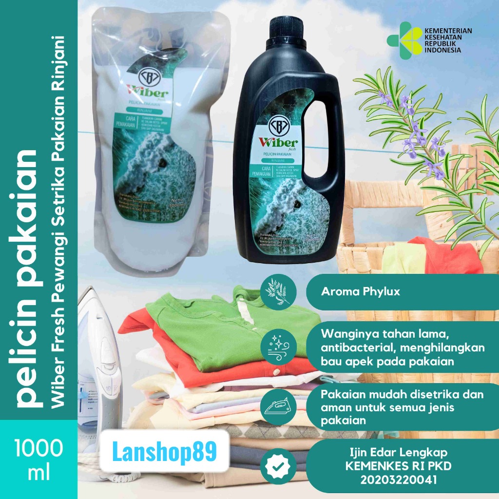 Jual Pewangi Laundry Pelicin Setrika Baju 1 liter, Parfum Laundri Gosok ...