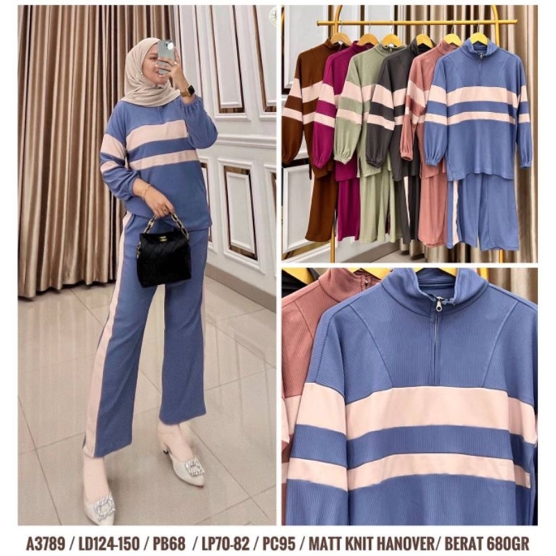 Jual Setcel settelan celana knit hineck F401 | Shopee Indonesia