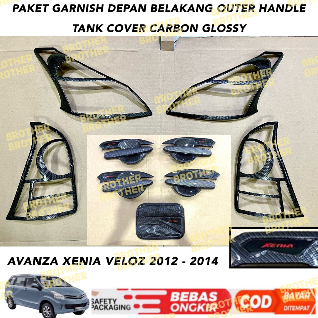 Jual Paket Garnish Depan Belakang Outer Handle Tank Cover Avanza Xenia Veloz 2012 2013 2014 ...