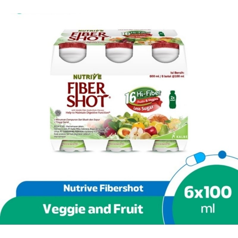 Jual Nutrive Fibershot Fruity & Veggie 6x100Ml (Banded) | Shopee Indonesia