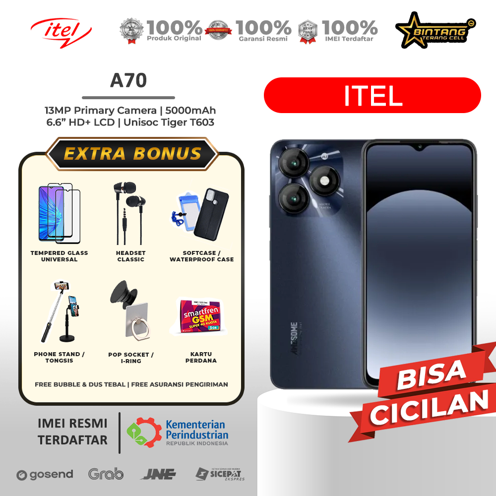 Jual Itel Vision A70 ram 4+8/256gb ram 4+8/64gb ram 3+8/64gb Garansi ...