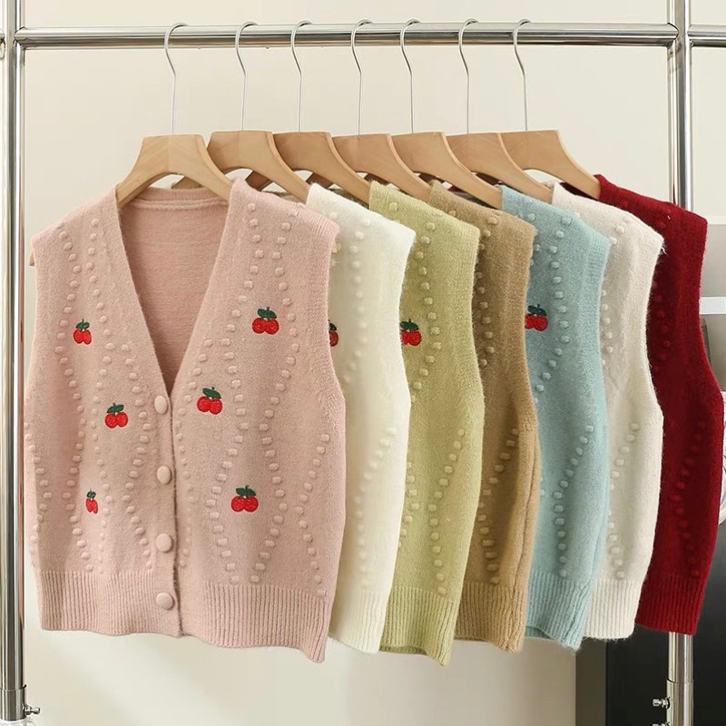 Jual VEST KNIT WANITA ROMPI RAJUT NEW ARRIVAL MX105 | Shopee Indonesia