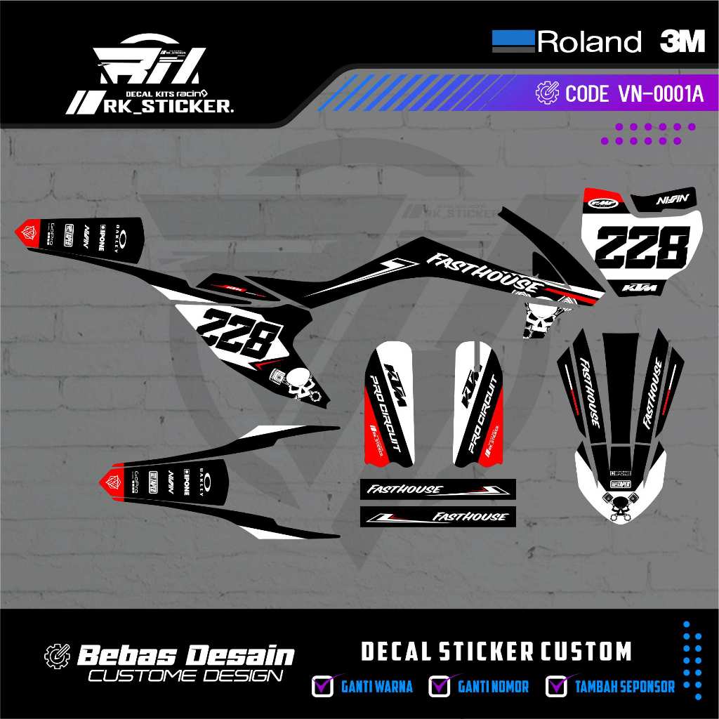 Jual DECAL RXF 50 CC / KTM 50 CC / KTM 65 CC FREE CUSTOME DESIGN ...