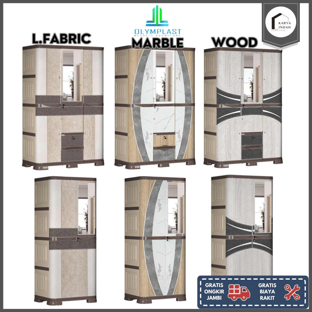 Jual Lemari Plastik OLYMPLAST SCO-C - Cabinet Rak Pakaian Baju 2 / 3 Pintu Modern Minimalis SCO ...